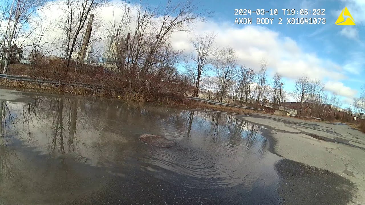 Axon Body 2 Presumpscot River Is So High Water Is Coming From The Sewer ...