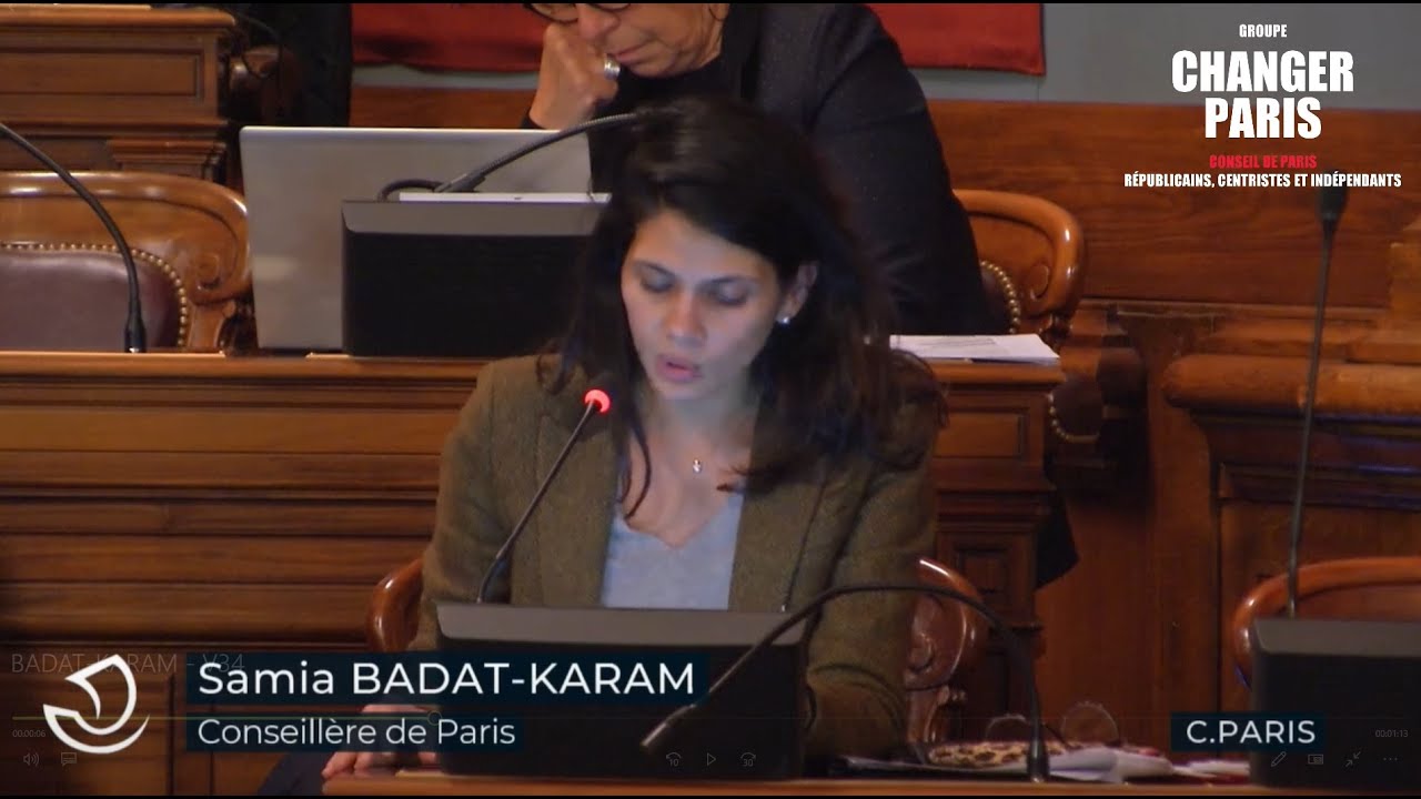 Intervention de Samia Badat-Karam au Conseil de Paris (novembre 2023 ...