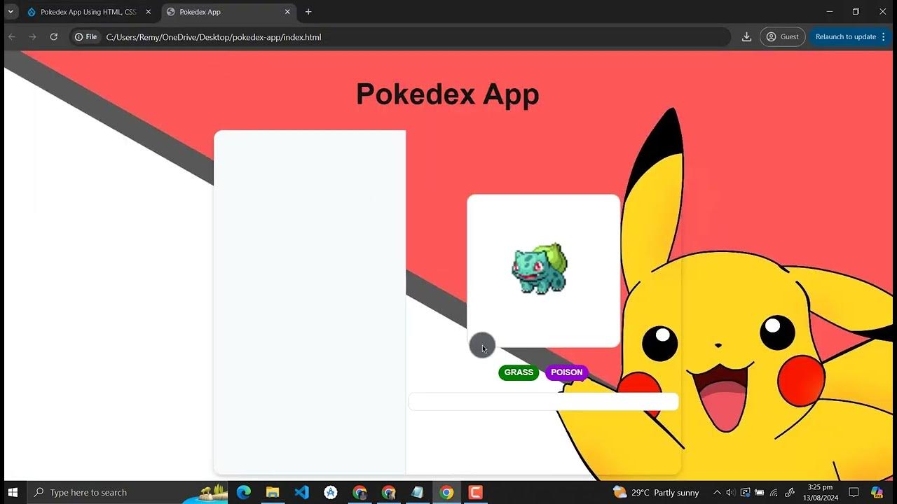 Pokedex App Using HTML, CSS and JavaScript with Source Code - YouTube