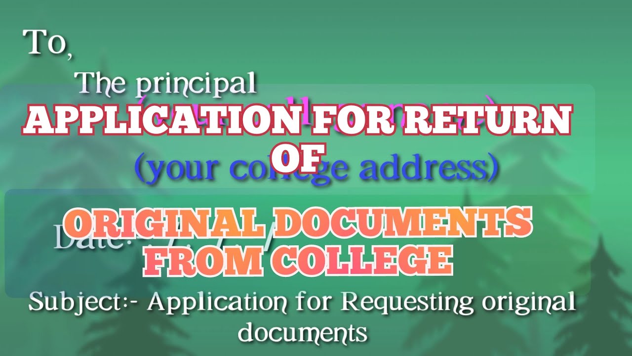 Application For Return Original Documents From College YouTube application-for-return-original-documents-from-college-youtube