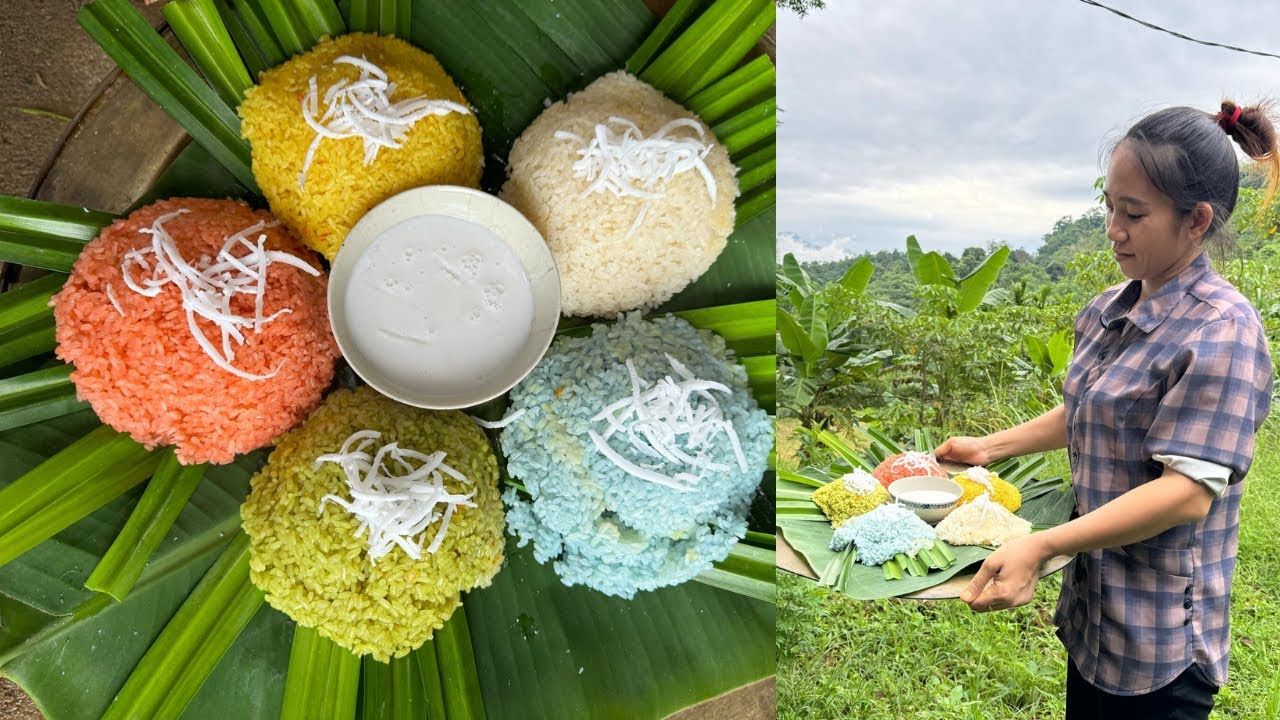 How to Make Traditional Vietnamese Five-Color Sticky Rice | Pham Van ...