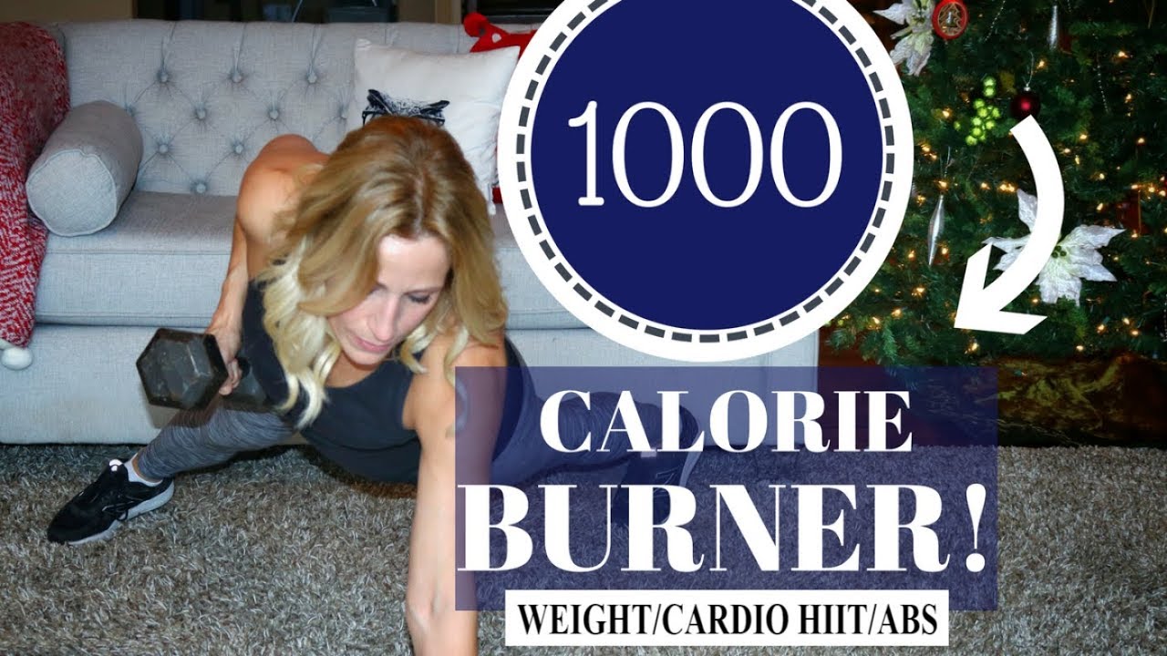 1000 Calorie HIIT Workout - Cardio, Weights and Abs At Home Workout ...