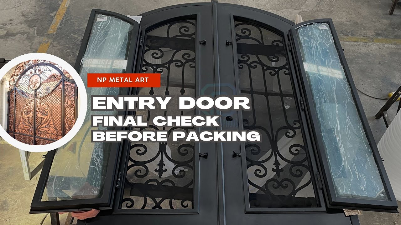 Iron entry door - Final check before packing in handcraft wrought iron ...