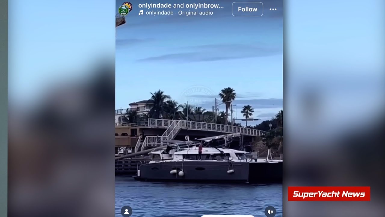 Catamaran Crashes into Bridge in Florida | SY Clips - YouTube