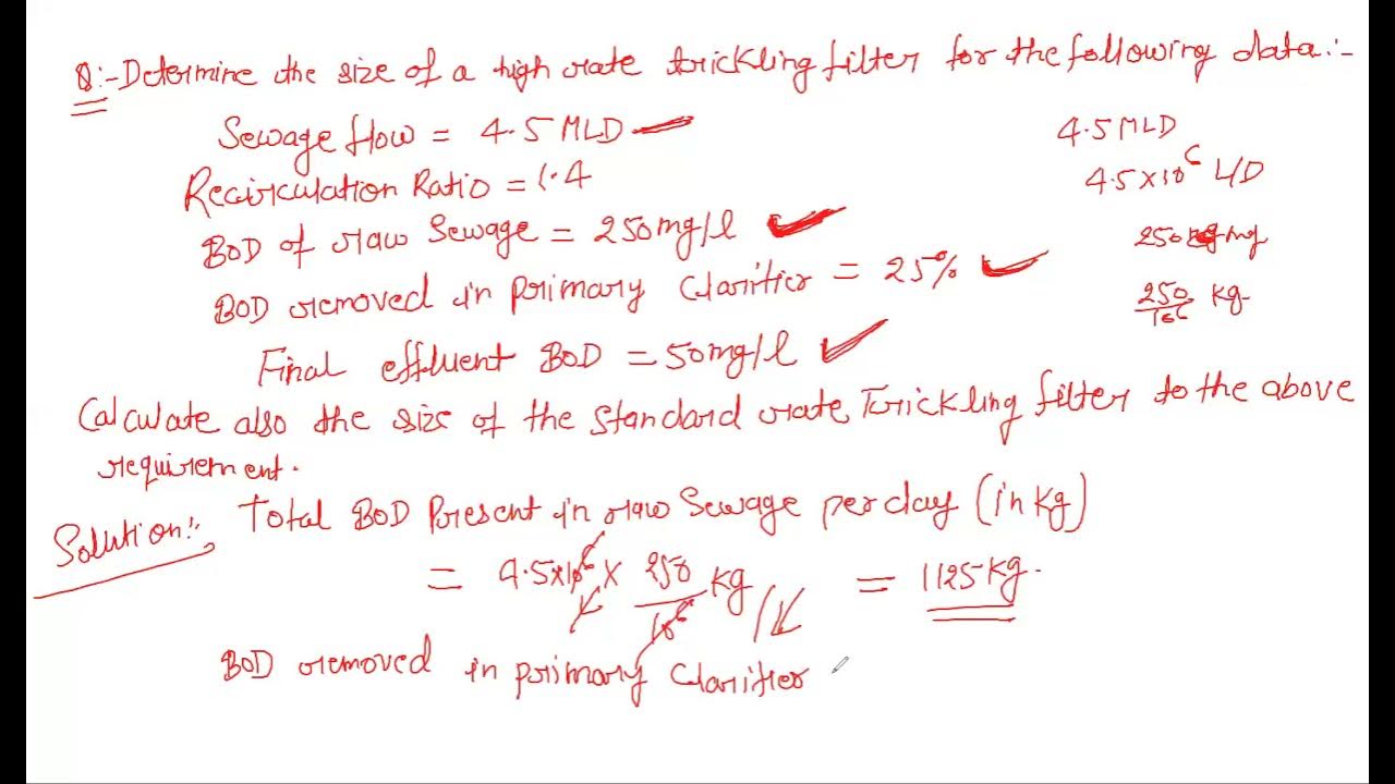 Numerical Based on trickling filter - YouTube