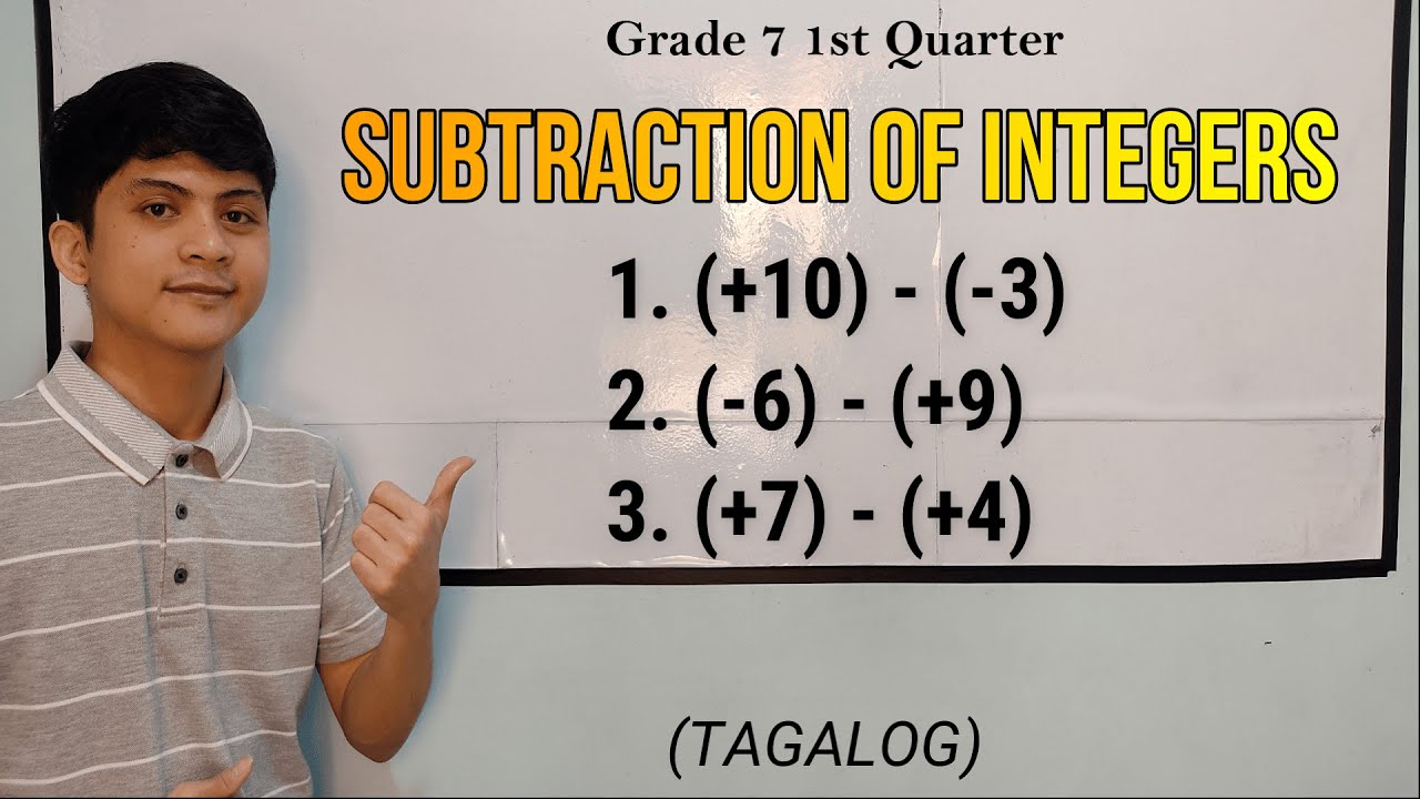 [Math 7] Subtraction of Integers in TAGALOG - YouTube