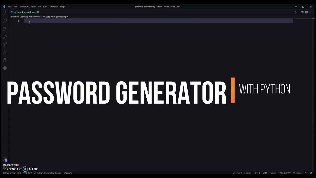Tutorial Random Password Generator In Python YouTube Tutorial Random Password Generator In Python YouTube