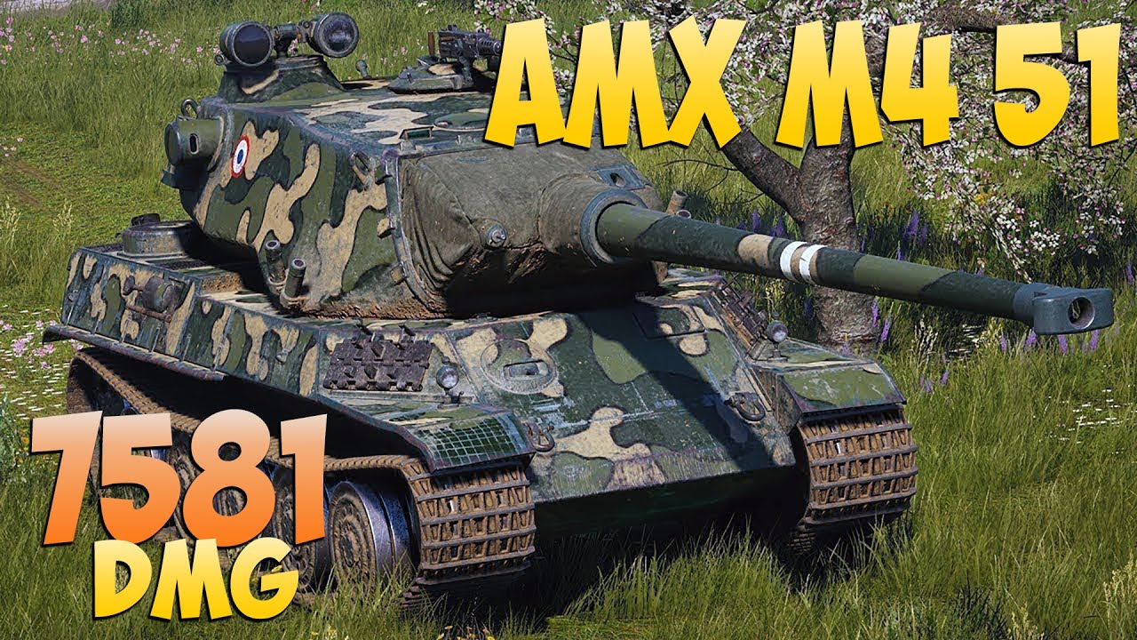 AMX M4 51 - 5 Kills 7.5K DMG - Concentrated! - World Of Tanks - YouTube