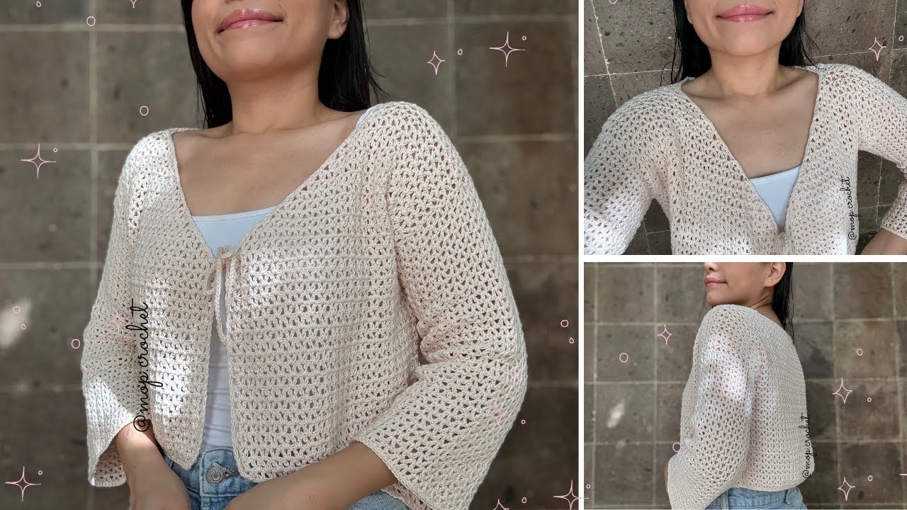 Bolero a Crochet | Tutorial | Zurda - YouTube