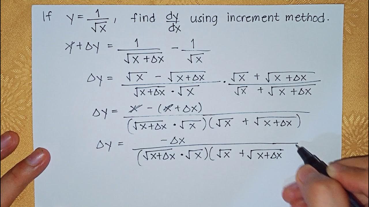 Increment Method Example (Square Root on denominator) Tagalog - YouTube