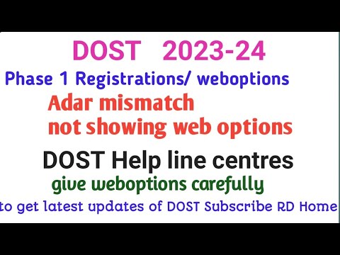 Adar mismatch DOST 2023 we options Helpline centres DOST online ...