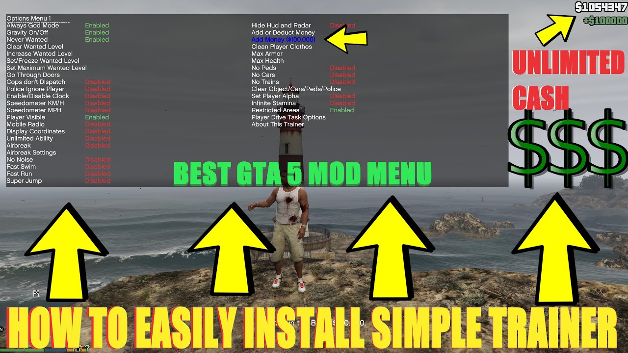 How To Install Simple Trainer | GTA 5 Mod Menu | Vehicle Spawner 2024 ...