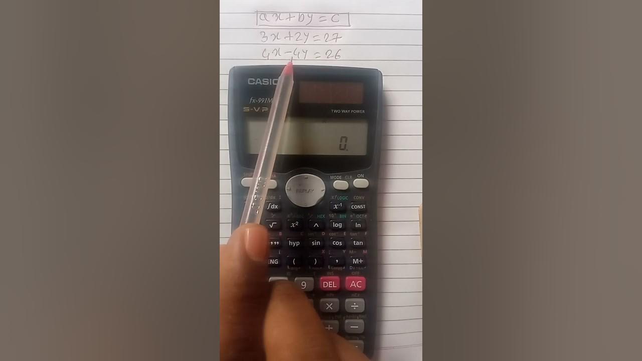 How to solve simple equation in two variables using CASIO fx 991 MS calculator - YouTube
