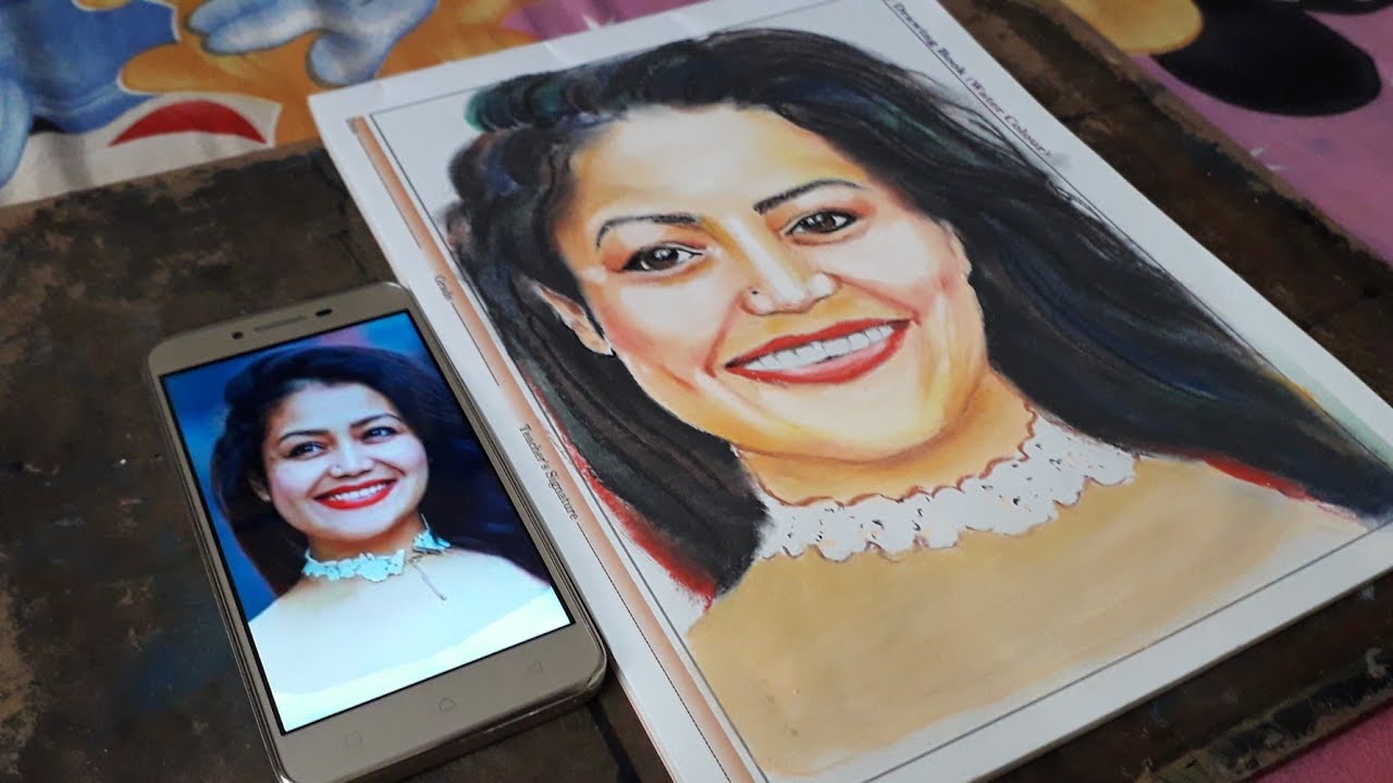 Portrait drawing of Neha kakkar// soft pastel painting of Neha kakkar ...