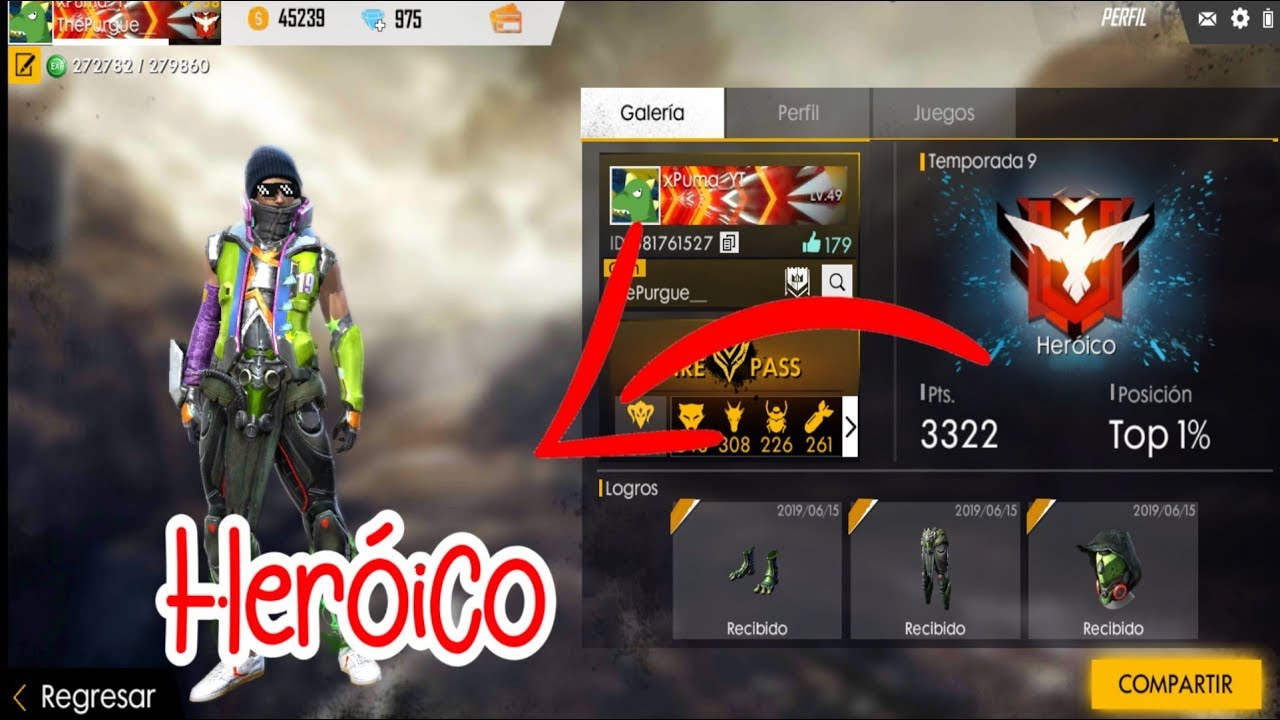 HIGHLIGHTS DE UN HEROICO // SEASON 9 // FREE FIRE - YouTube