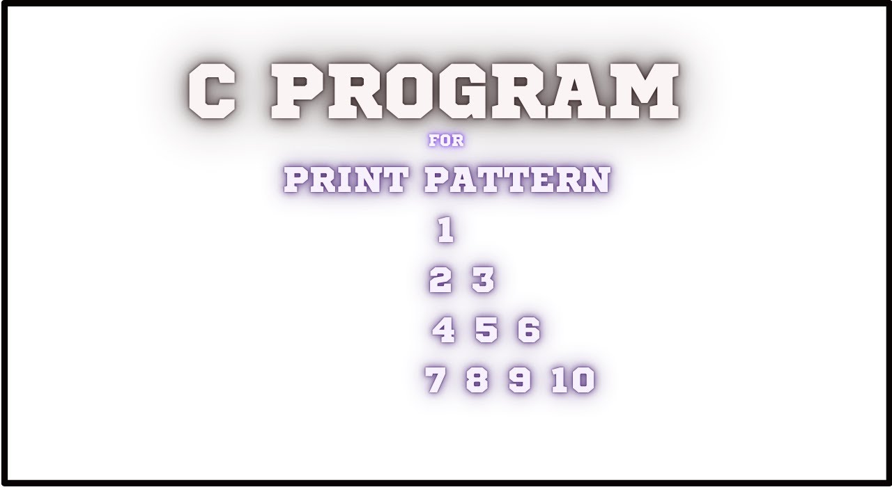 Print Pattern3 Pattern Cprogramming Codecoding Youtube 6430