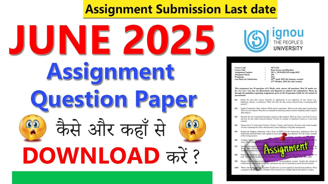 IGNOU Assignment Question Paper kaise Download Kare | JUNE 2025 ...