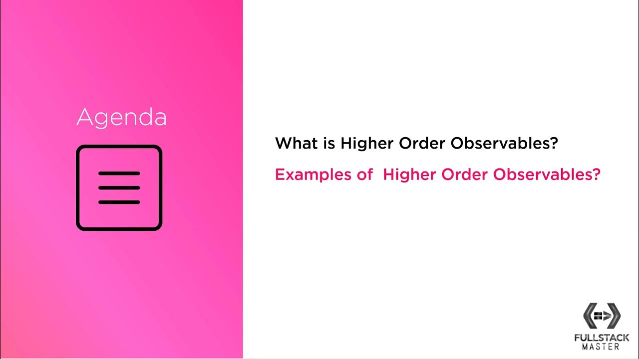 Higher Order Rxjs Observable Module Agenda Youtube 0727