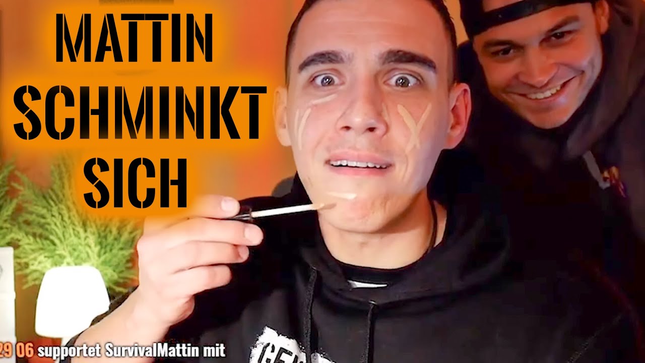 Mattin SCHMINKT sich im STREAM 🤡 OHNE GRUND 🤣 | Survival Mattin Stream ...