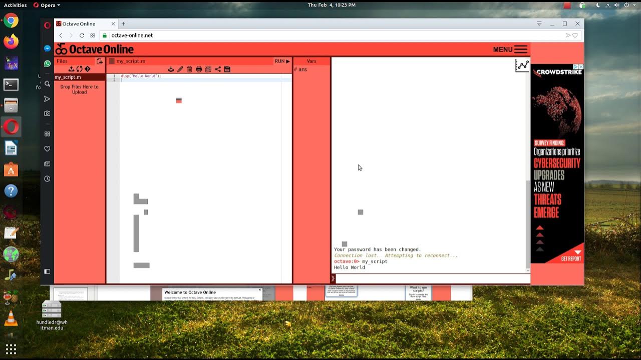 Math 350 Introduction to Octave online - YouTube