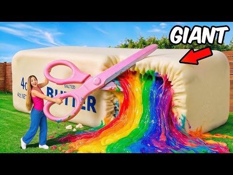 Cutting open my GIANT viral squishies and turning them into slime!😱