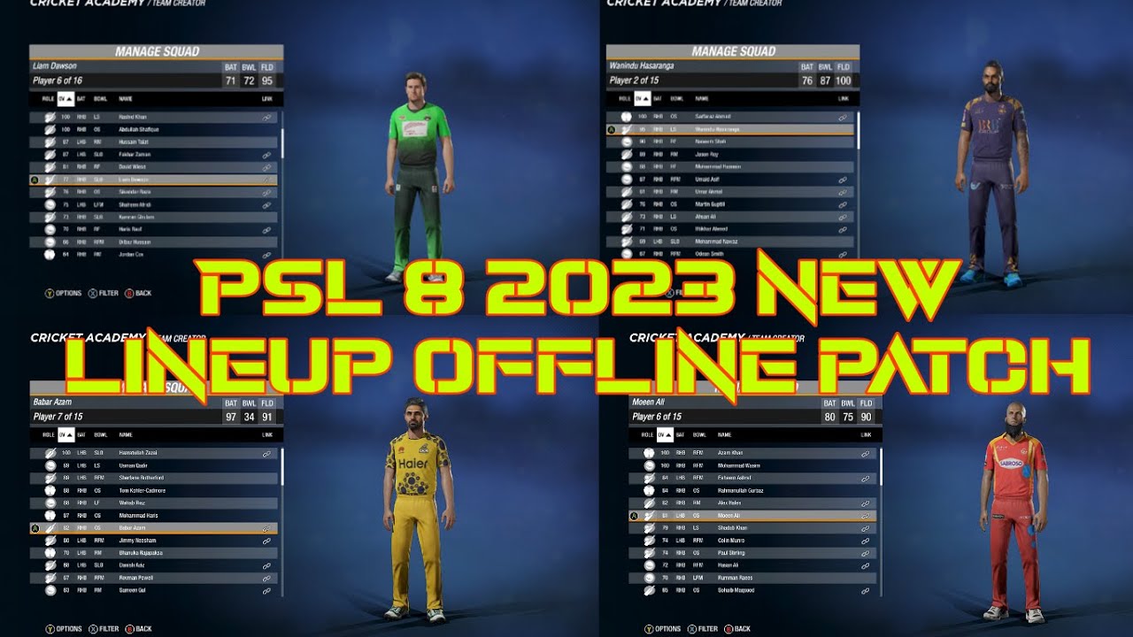 Cricket 19 Offline Patch No:17 PSL 8 2023 new lineup offline patch free ...