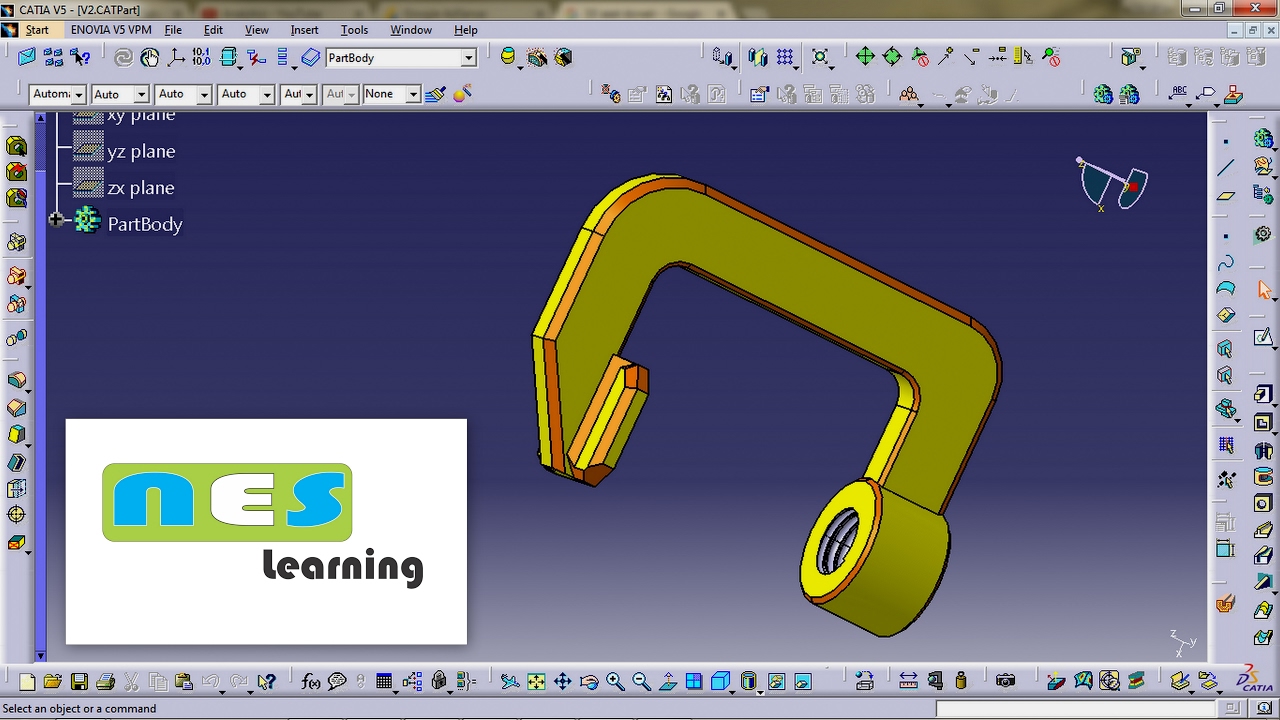CATIA V5/V6 tutorial | C-Clamp Part 02 - YouTube