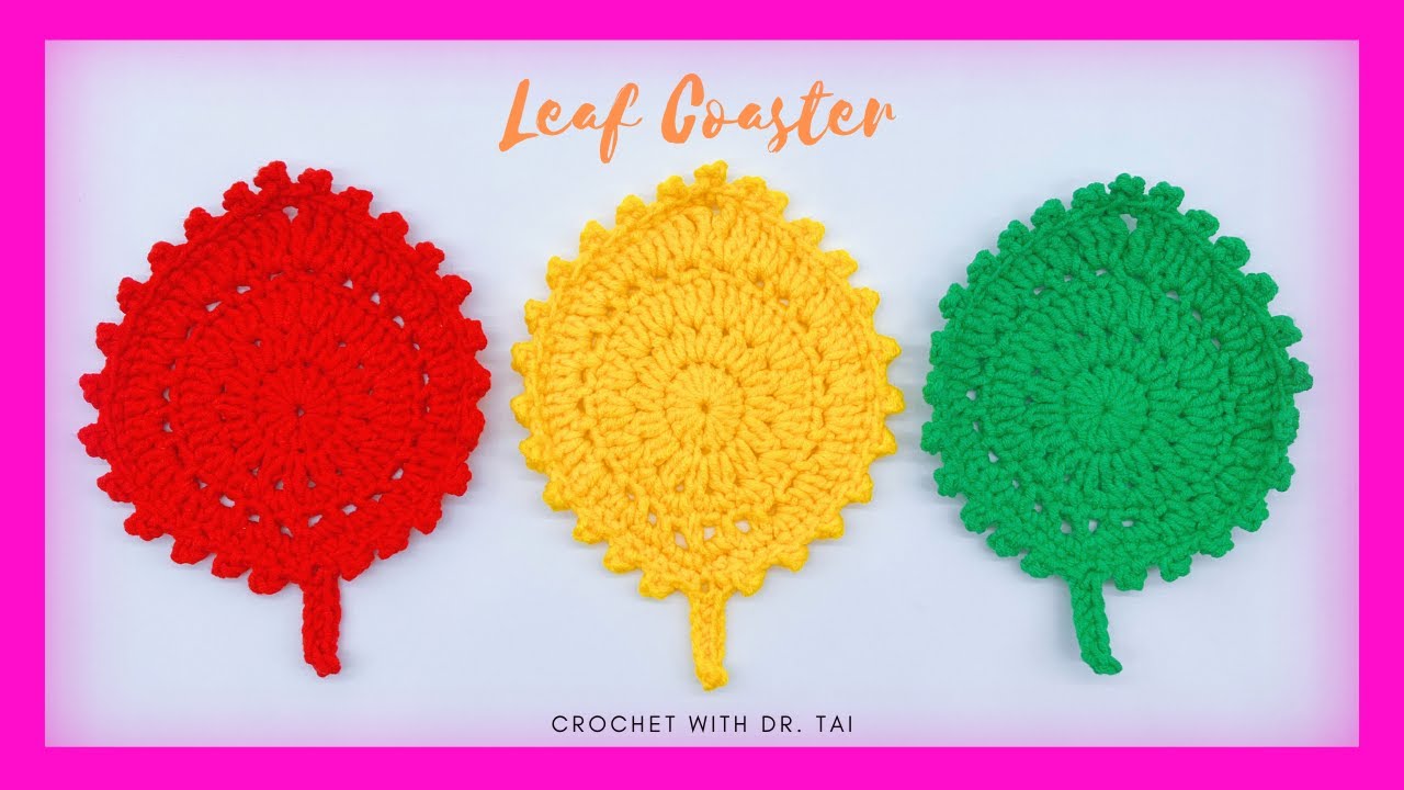 【EP167】 TRY IT!!! Leaf Coaster Crochet Tutorial - YouTube