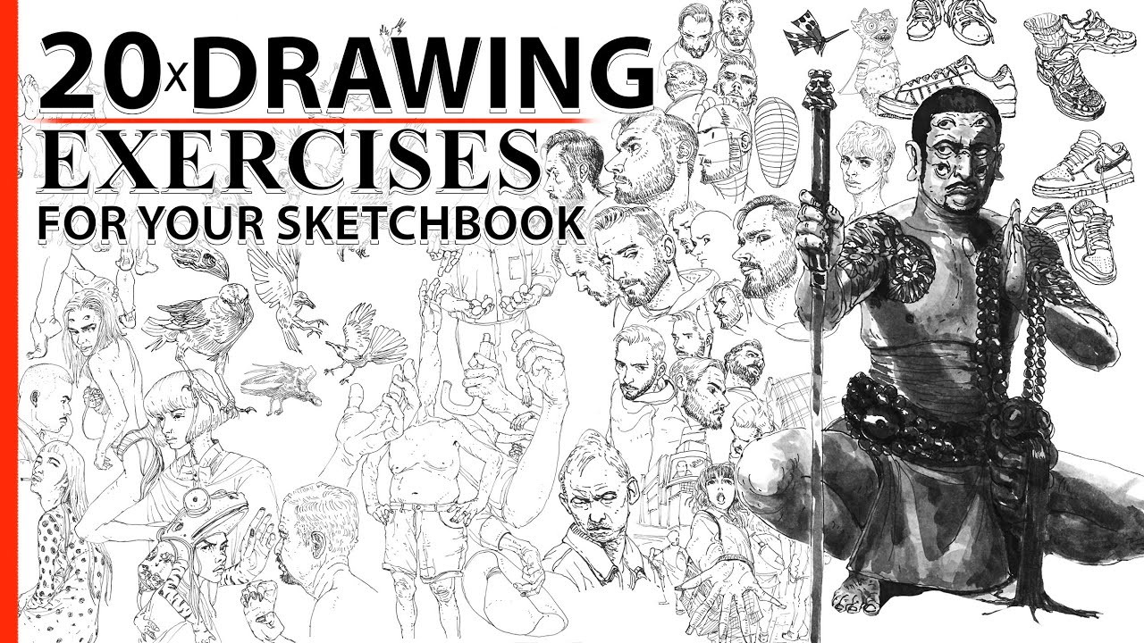 20 DRAWING EXERCISES FOR YOUR SKETCHBOOK - YouTube