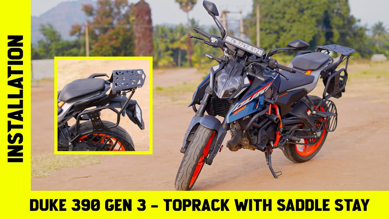 Duke 390 GEN3 Toprack with saddle stay installation video | HT Exhaust ...