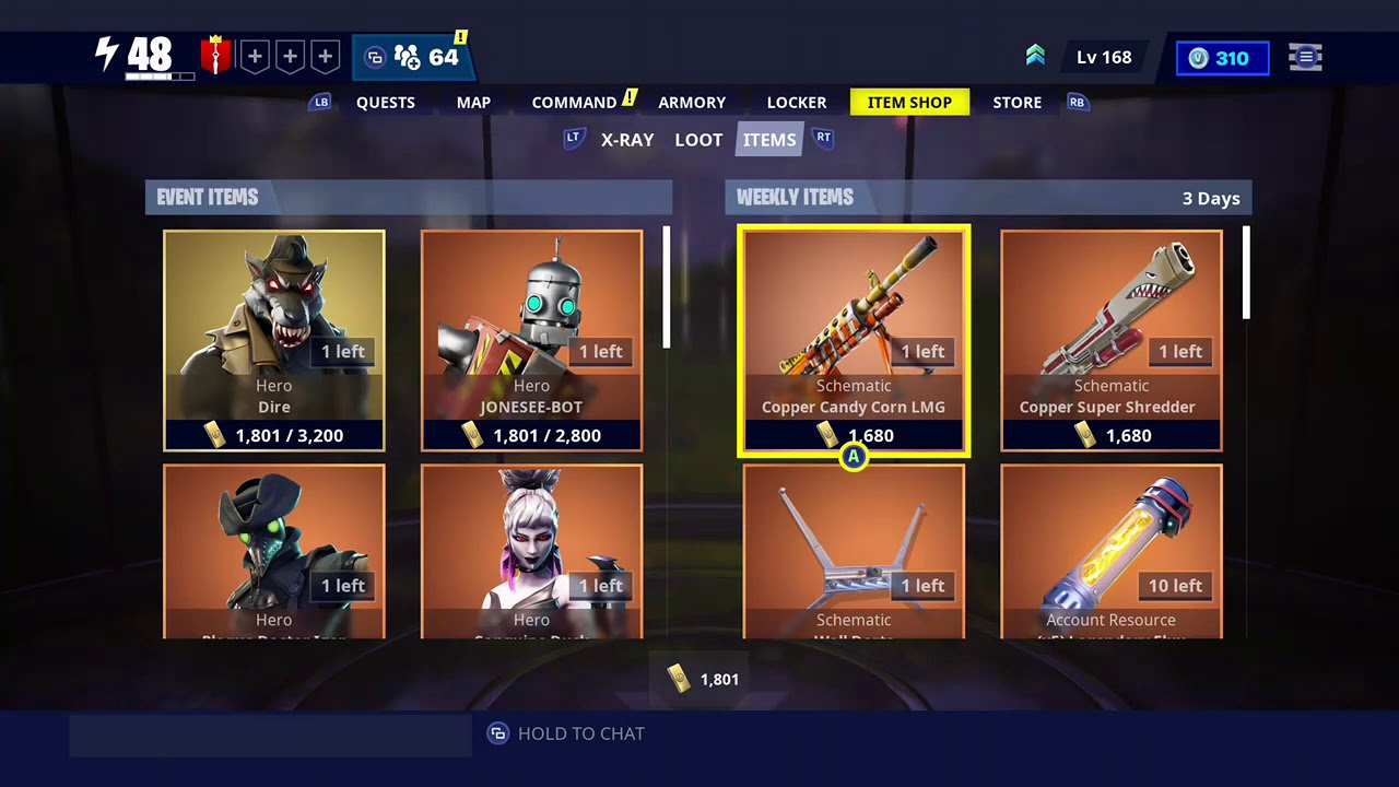 Getting the Candy Corn Lmg in Fortnite Save The World - YouTube