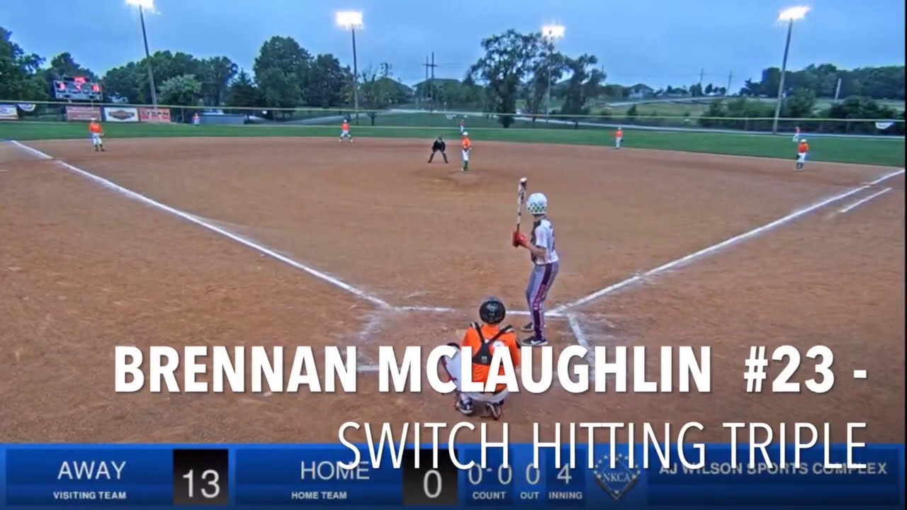 Brennan McLaughlin #23 - Switching Hitting Triple @ AJ Wilson Ferguson ...