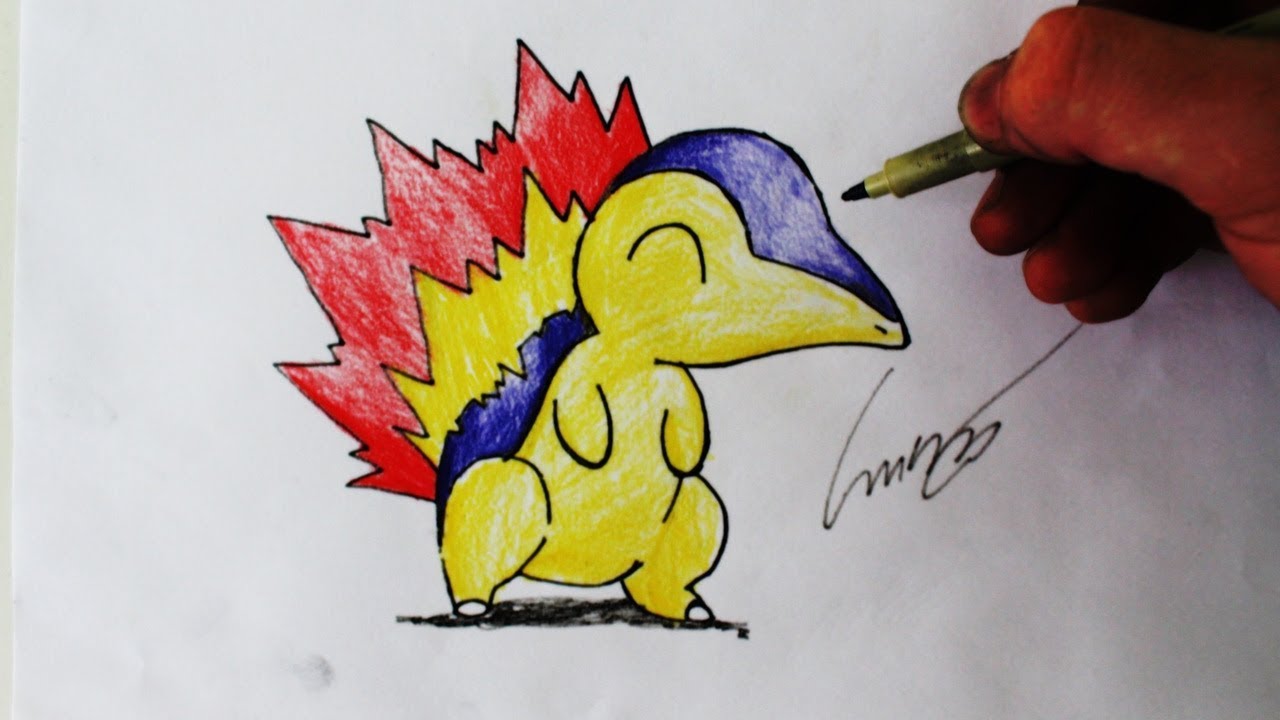 Como Desenhar o Cyndaquil [Pokémon] - (How to Draw Cyndaquil ...