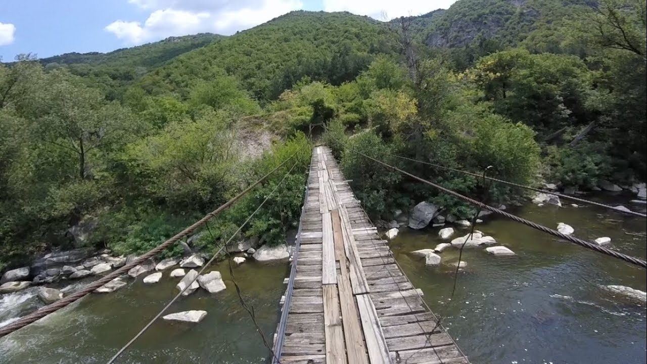 Struma River Bulgaria - The Old Suspension Wooden Bridge - YouTube