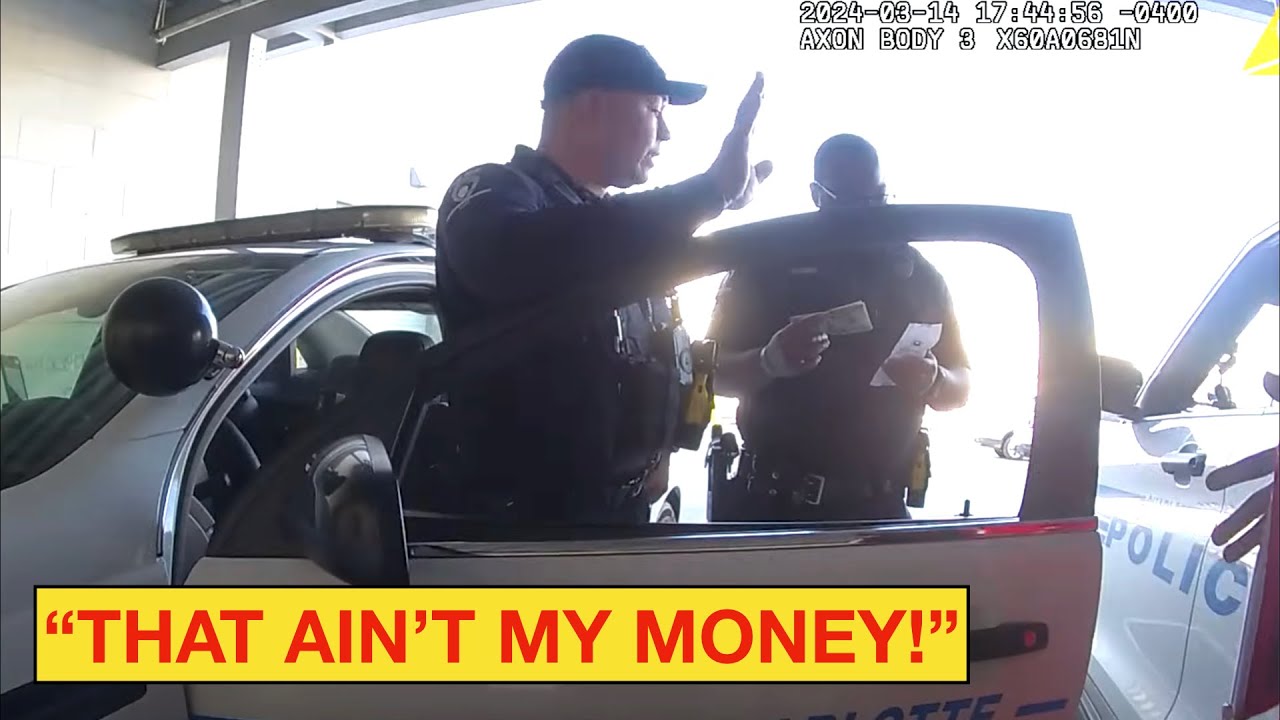 Cop EMBARRASSINGLY caught stealing money - YouTube