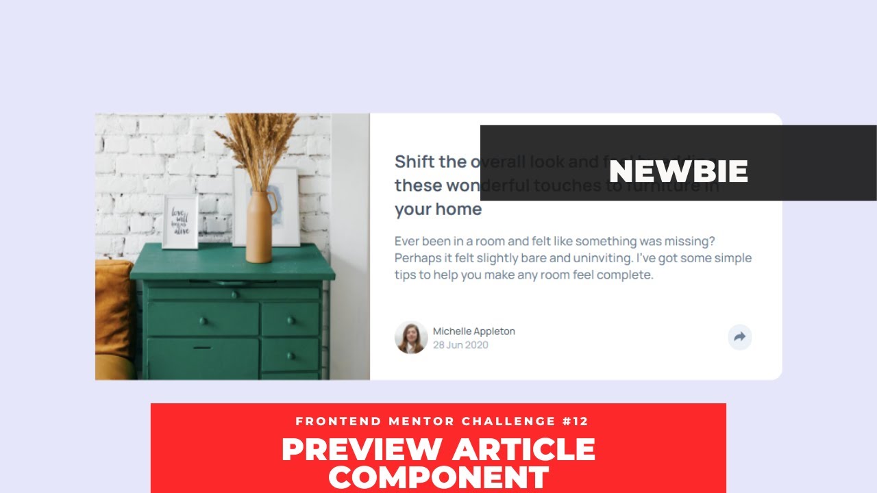 Article Preview Component | CSS and Vanilla JS - YouTube