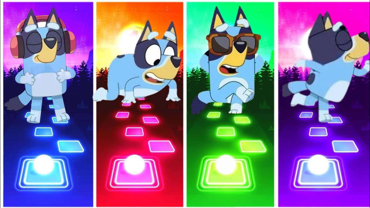 BLUEY 🆚 BINGO 🆚 ROBO BINGO 🆚 BLEUY MOVE MUSIC 🎼🎶 TILES HOP EDM RUSH ...
