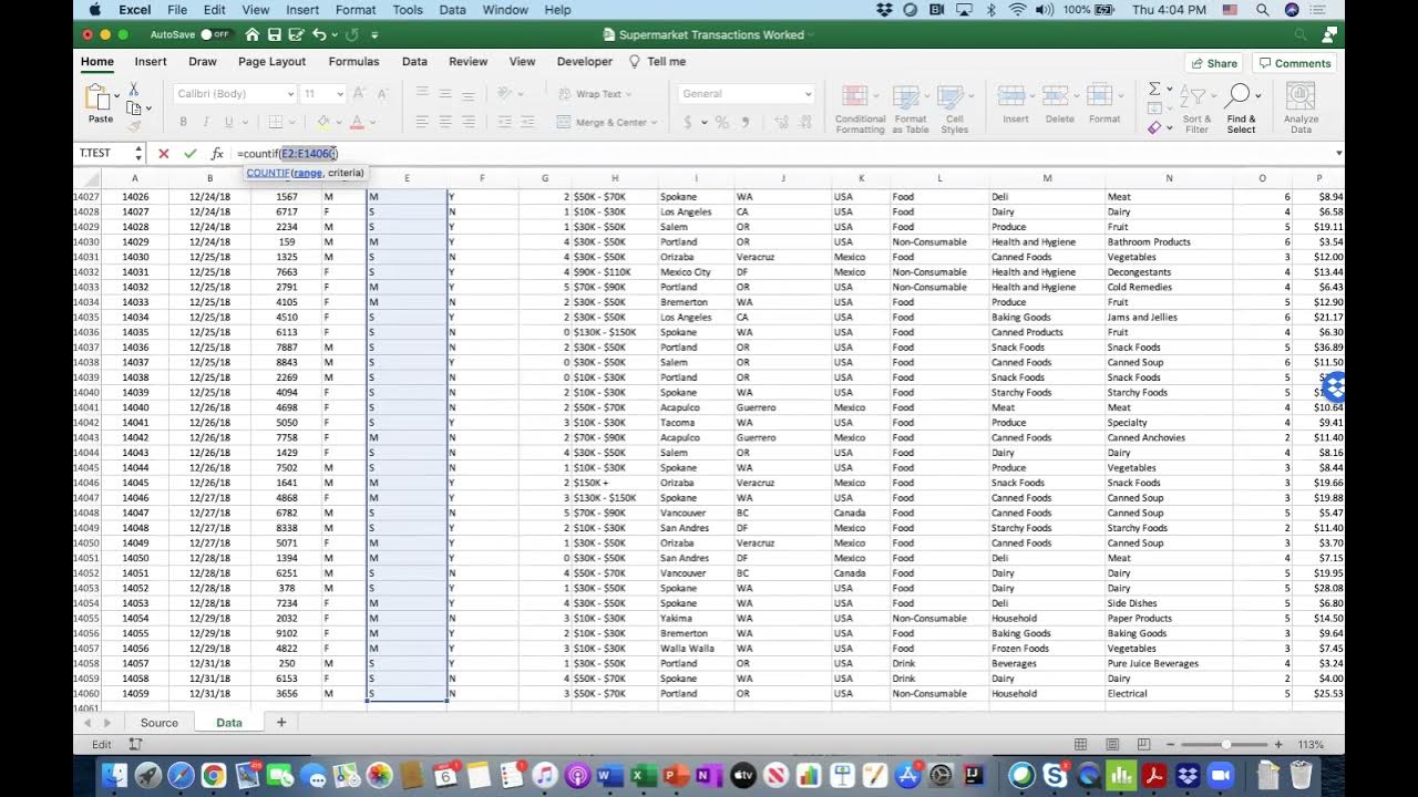 Excel's CountIF Function and BAR - PIE CHARTS - YouTube