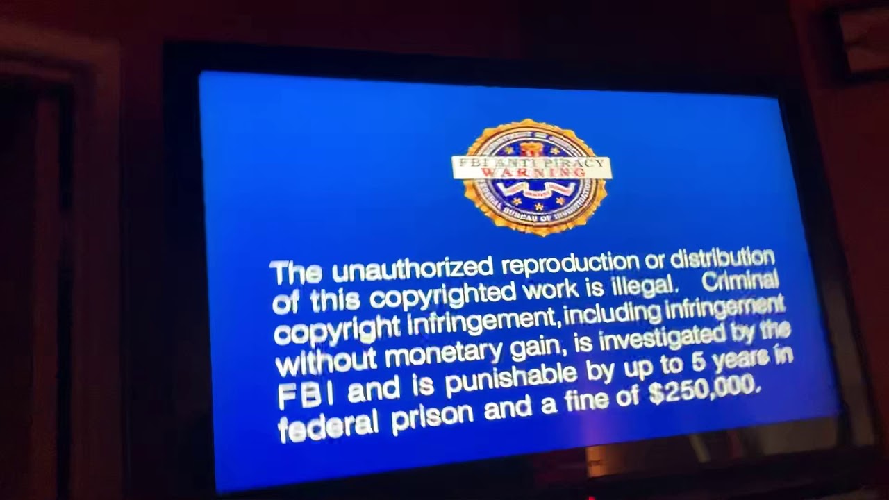 FBI warning warner home videos full screen 1996 - YouTube