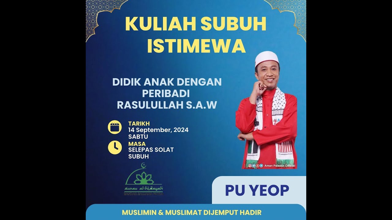 🔴 (((LIVE))) 🕌 Siaran Langsung Kuliah Subuh Istimewa - Ustaz Mohd ...