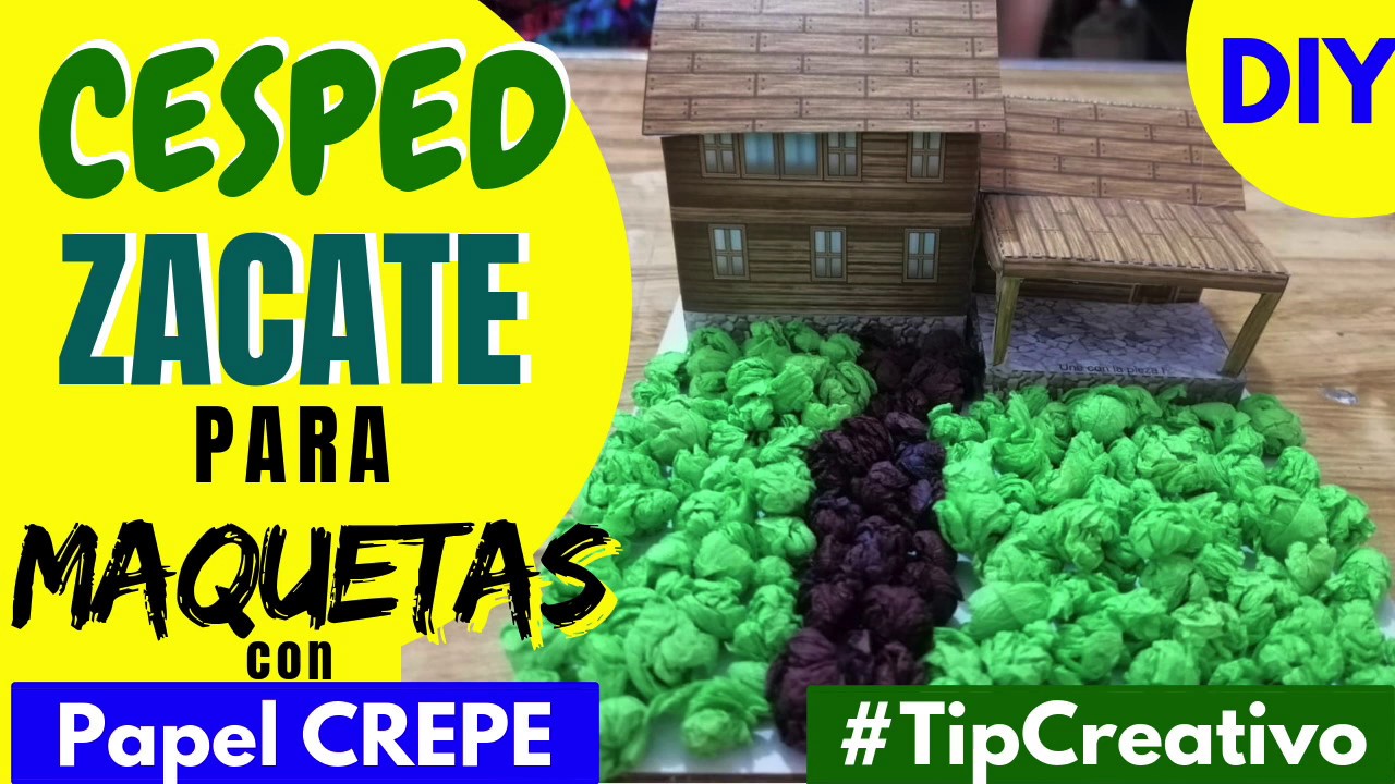 Cesped Zacate para MAQUETAS, DIORAMAS con Papel Crepe - YouTube