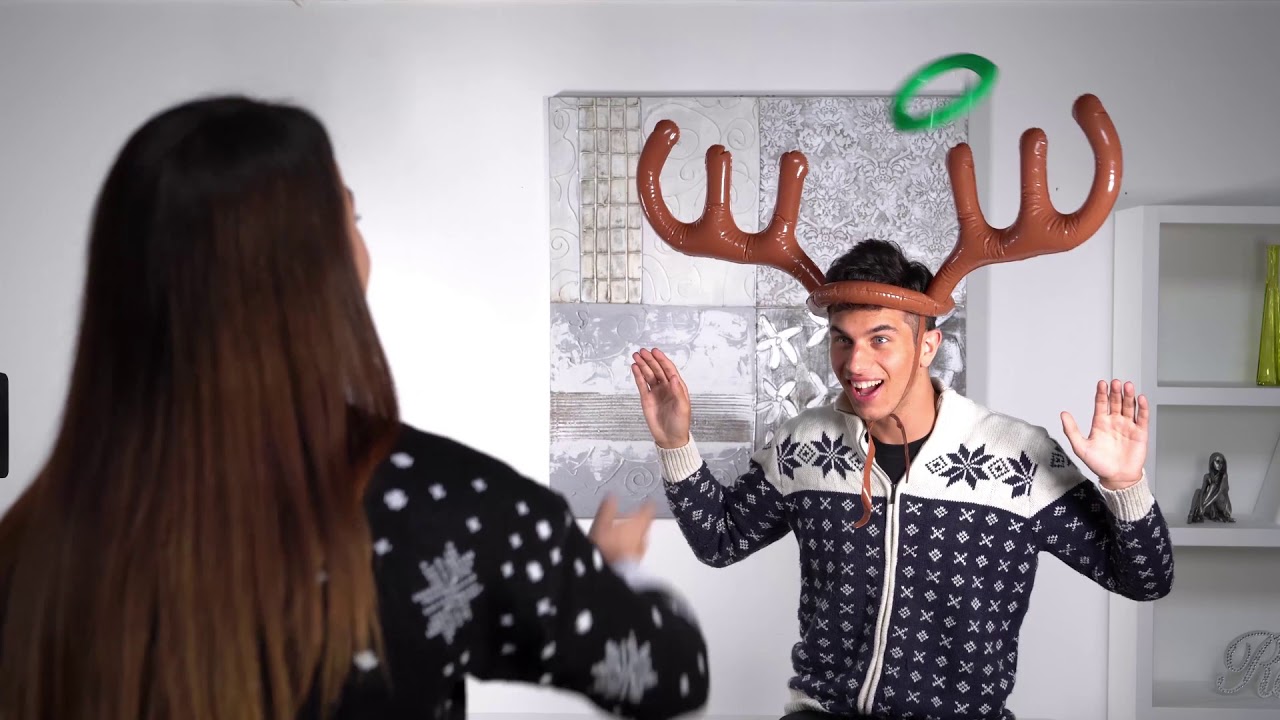 Inflatable Christmas Reindeer Antler Ring Toss Game - YouTube