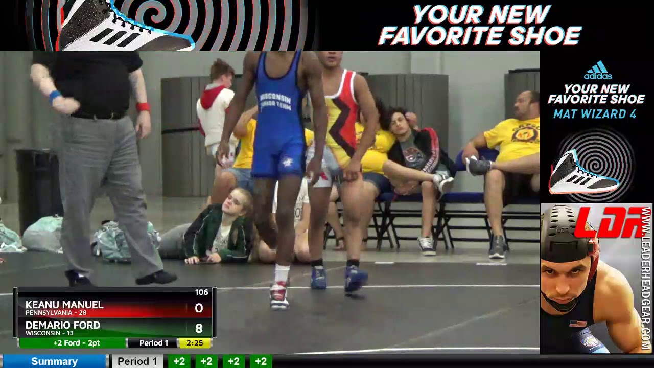 Mat 3 106 Keanu Manuel Pennsylvania Vs Demario Ford Wisconsin - YouTube