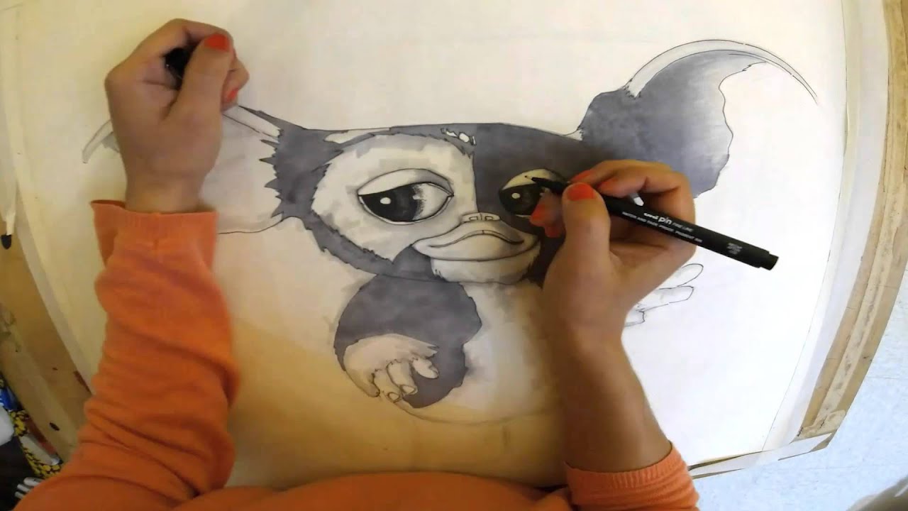Drawing Timelapse :: Mogwai - Joanaa FIRMINO - YouTube