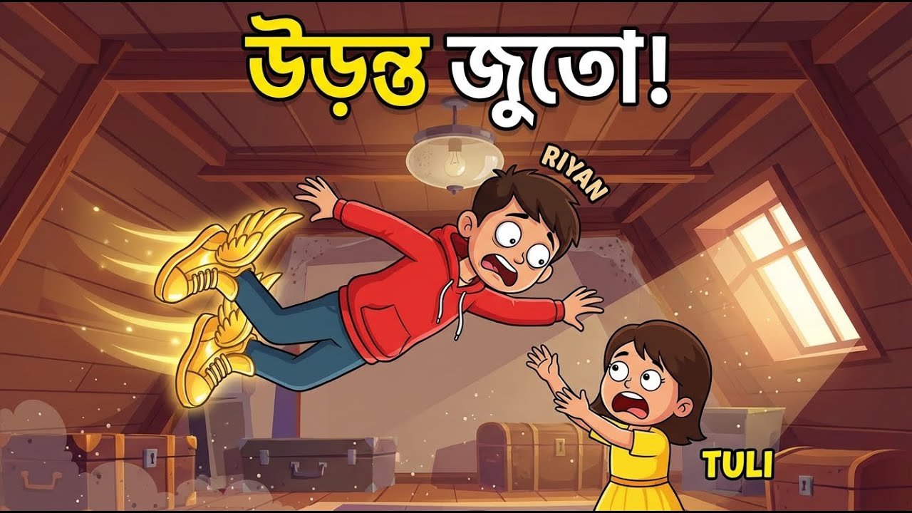 জাদুর উড়ন্ত জুতো! 👟 | The Flying Shoes Story | Bangla Cartoon | Riyan ...