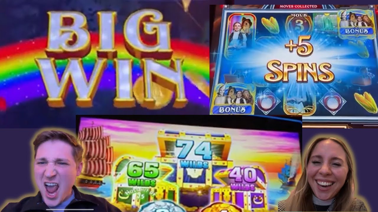 BIG WIN on Wizard of Oz plus All Three Treasure Shot Bonuses!! - YouTube