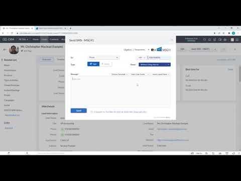 Send SMS from Zoho CRM using "MSG91 SMS for Zoho CRM" - YouTube