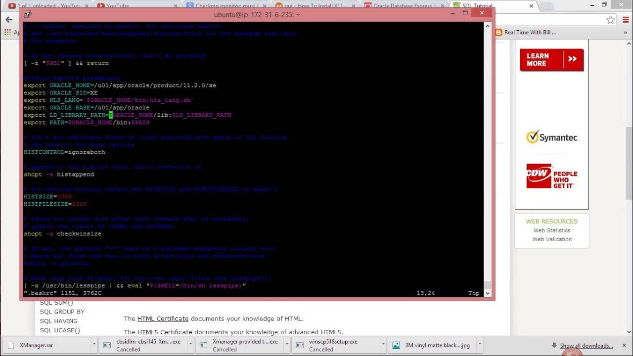 Installing oracle 11g express part 4 starting sqlplus - YouTube
