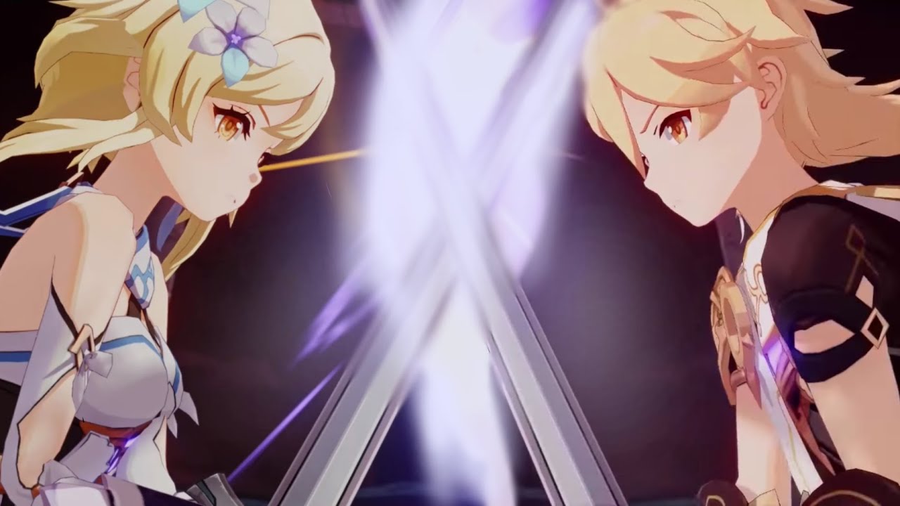 Aether vs Lumine - Genshin Cinematic「Unravel」 - YouTube