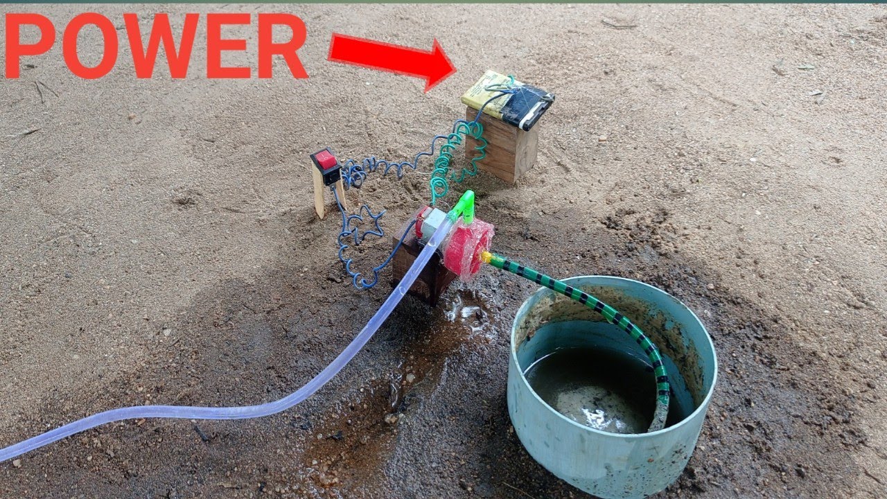 How to make water pump science project - YouTube